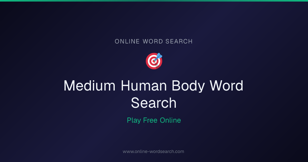 Medium Human Body Word Search | Online Word Search